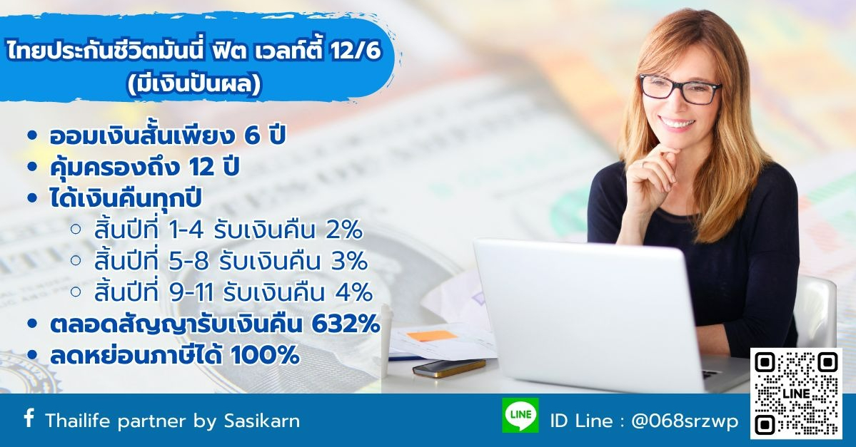 ไทยประกันชีวิต มันนี่ฟิต เวลท์ตี้ 12/6 มีเงินปันผล - Digital Office
